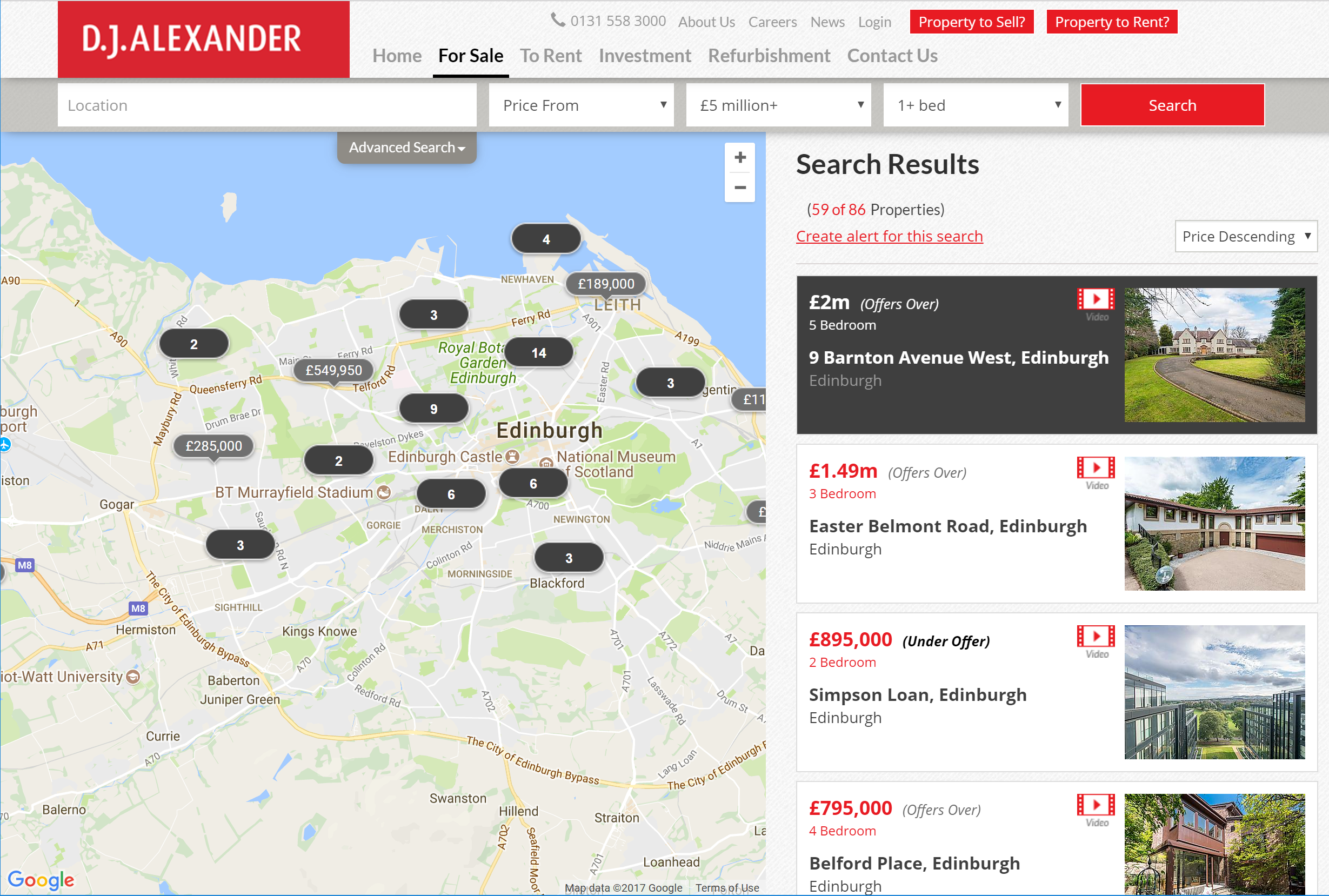 DJ Alexander | A modern property sales & lettings website | Fraser Clark